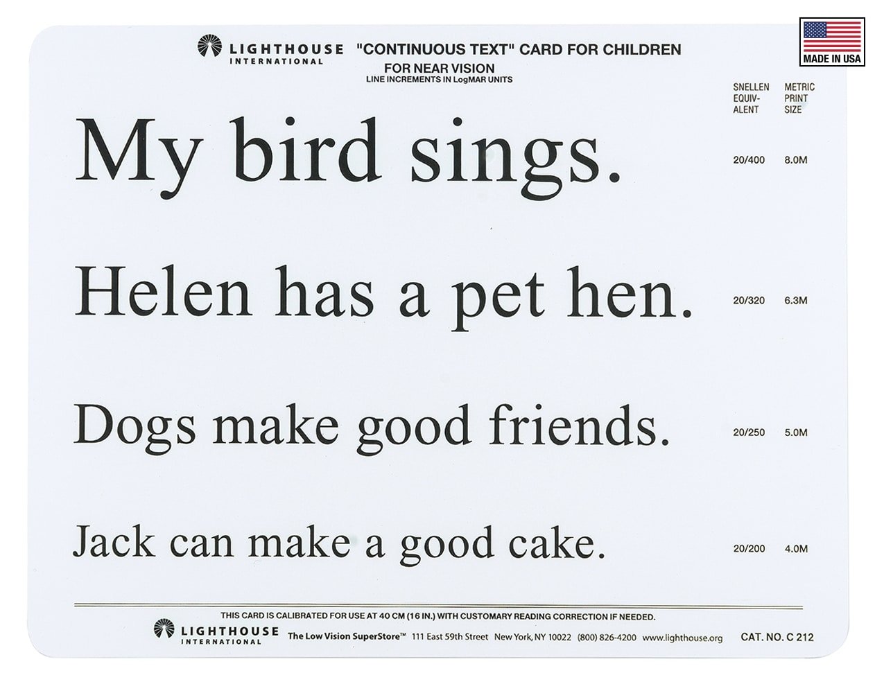 "Bird" Continuous Text Card, 40cm / 16 in. by Lighthouse | Mattingly ...