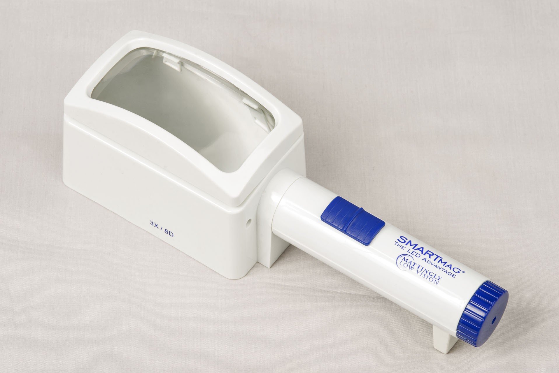 SmartMag® 3X Teal LED Stand Magnifier (100x50) | Mattingly Low Vision, Inc.